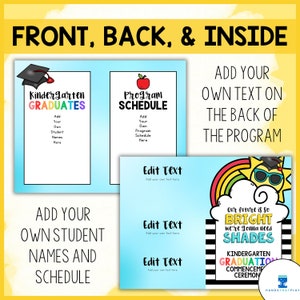 Kindergarten Graduation Bundle - Editable Invitations, Certificates ...