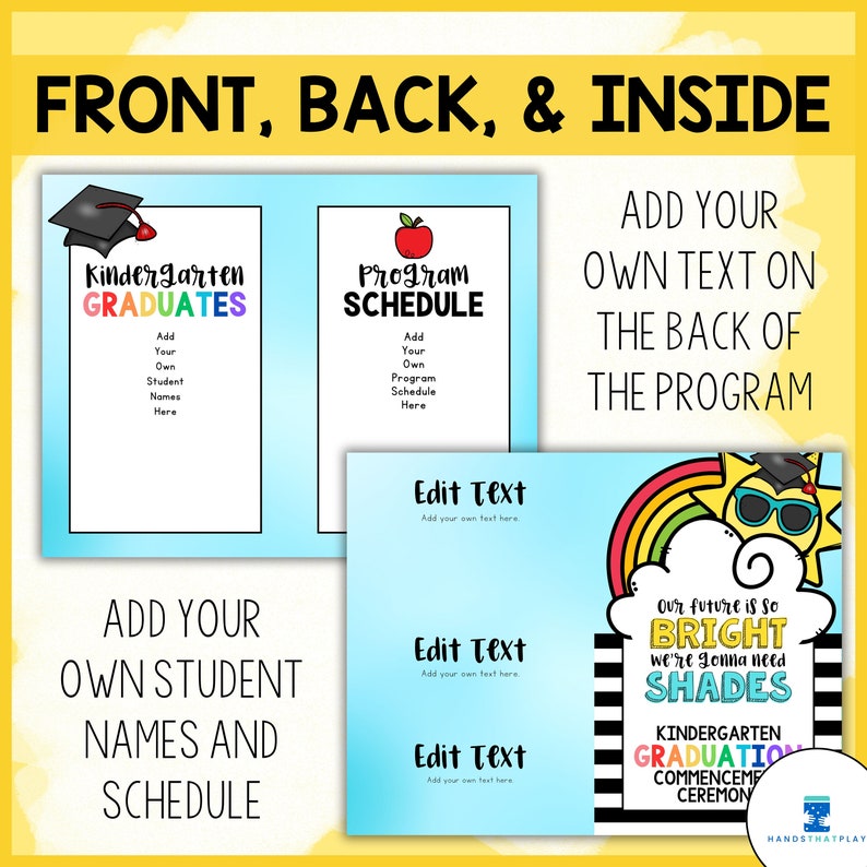 Kindergarten Graduation Bundle - Editable Invitations, Certificates ...