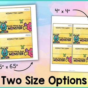 Halloween Favor Tags - DIY Build a Monster Bag Toppers - Etsy