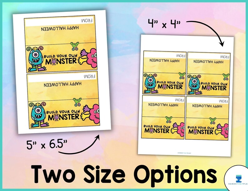 Halloween Favor Tags - DIY Build a Monster Bag Toppers - Etsy