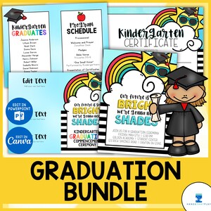 Kindergarten Graduation Bundle - Editable Invitations, Certificates ...