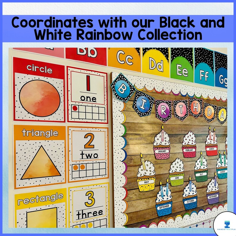 Primary Alphabet Posters | Black and White Rainbow | Monochrome ...