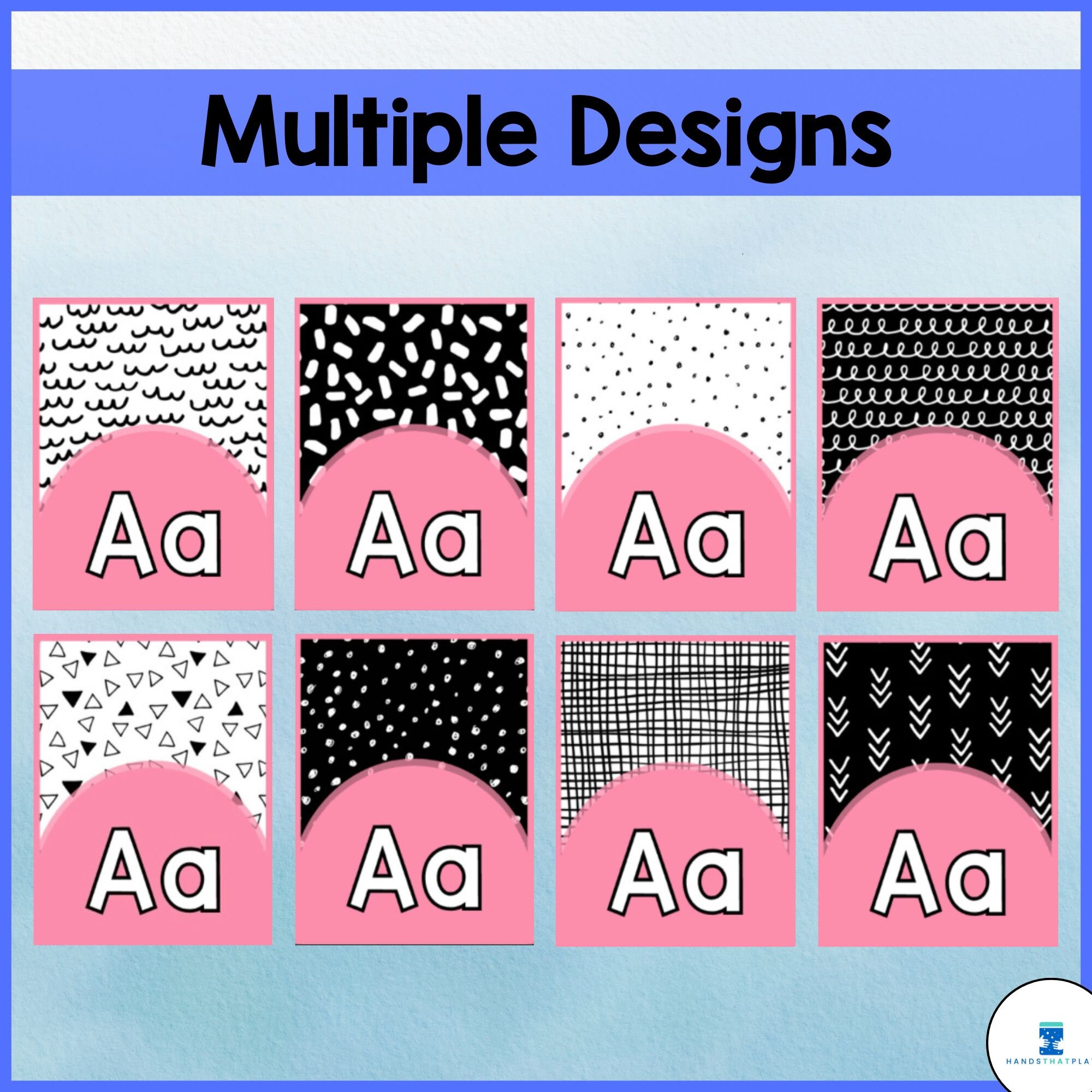 Alphabet Posters Black and White Rainbow Alphabet Line Alphabet Letters ...