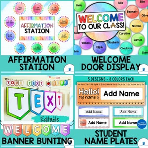 Rainbow Watercolor Classroom Bundle | Rainbow Watercolor Decor ...