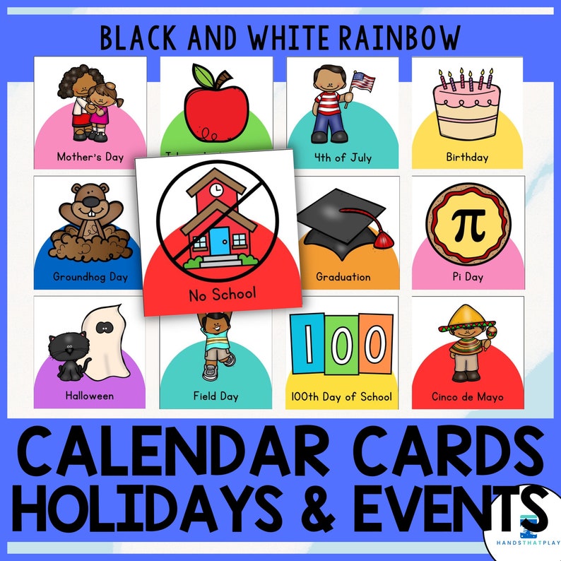 Pocket Chart Calendar Cards | Holiday and Events | Colorful Pocket ...
