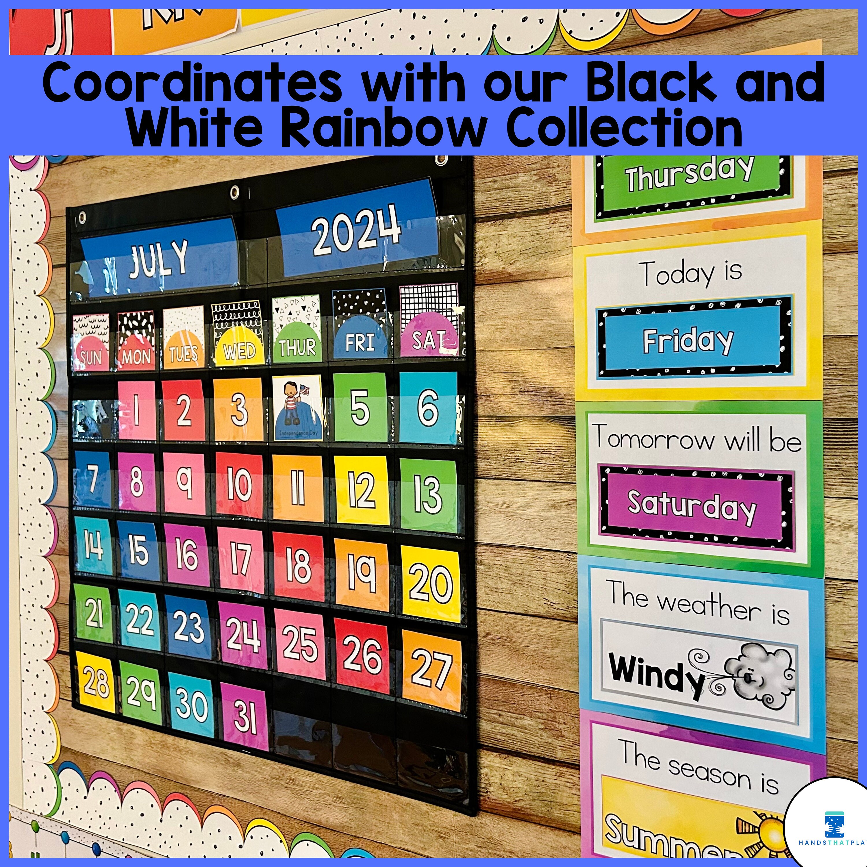 Pocket Chart Calendar Cards | Holiday and Events | Colorful Pocket ...