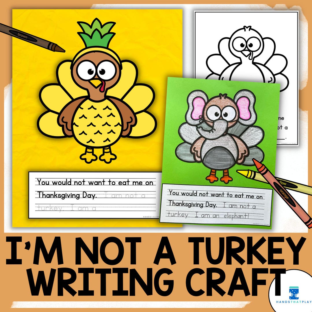 I Am Not a Turkey - Turkey Disguise Writing Craft - November Craft - Etsy