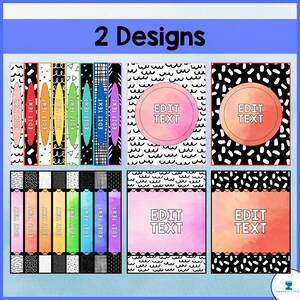Spine and Binder Covers | Monochrome Rainbow Watercolor | Classroom ...