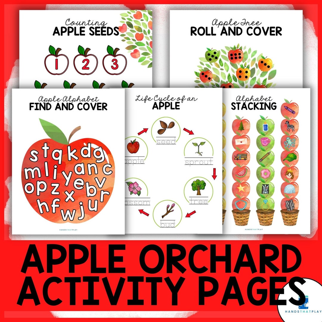 Apple Orchard Activity Pages, No-prep Preschool and Kindergarten ...
