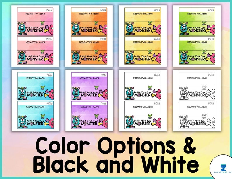 Halloween Favor Tags - DIY Build a Monster Bag Toppers - Etsy