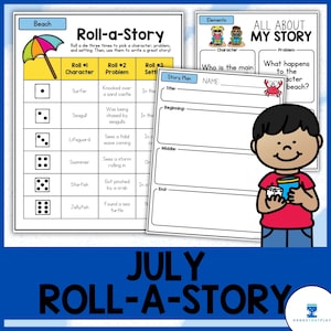 Roll a Story Writing Prompts - July, Patriotic, Beach - Etsy
