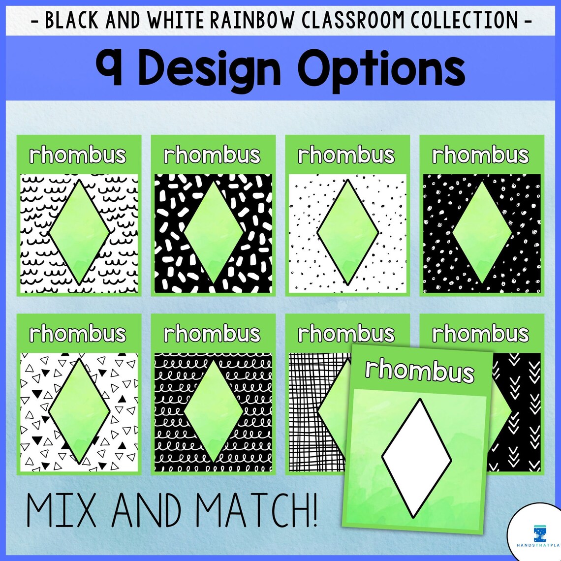 2D and 3D Shapes Posters for the Classroom | Black and White Rainbow ...