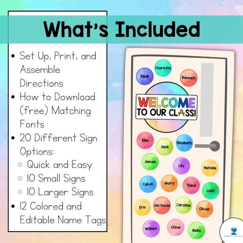 Welcome Sign Door Display - Rainbow Watercolors Classroom Decor - Etsy