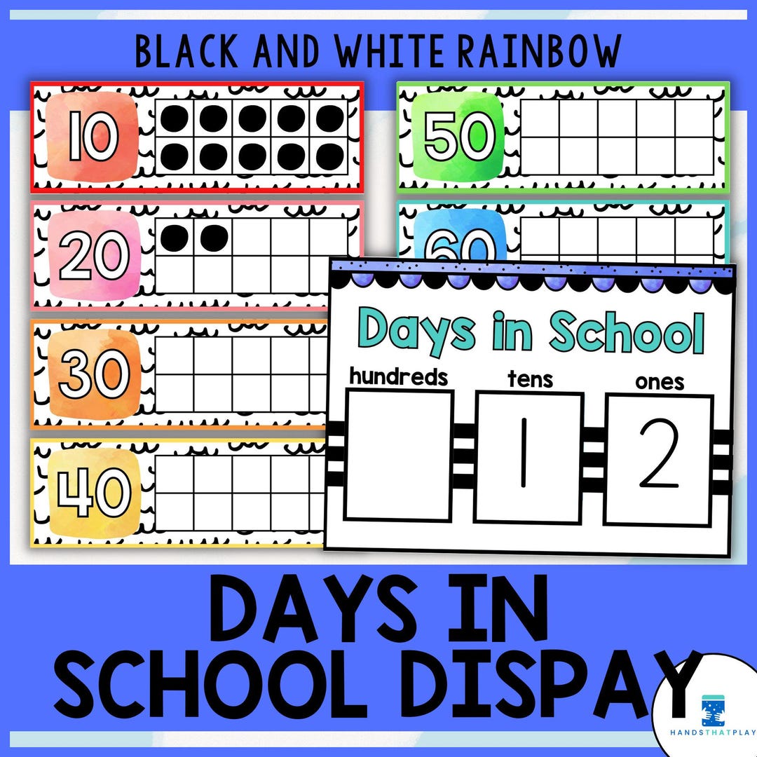 Days in School Posters | Days in School Tally | 100 Days of School ...