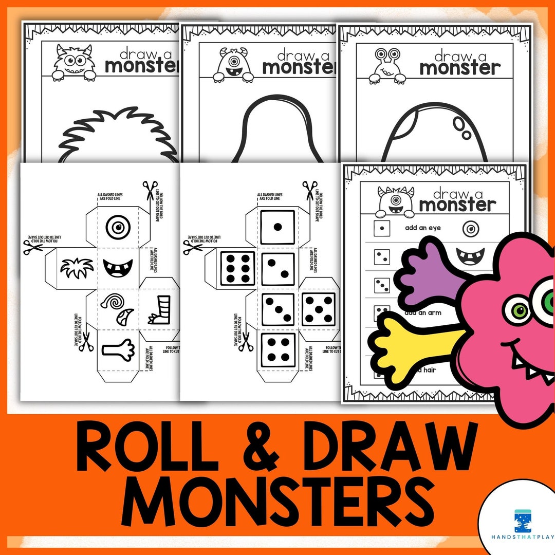 Halloween Activity - Roll and Draw a Monster - Etsy