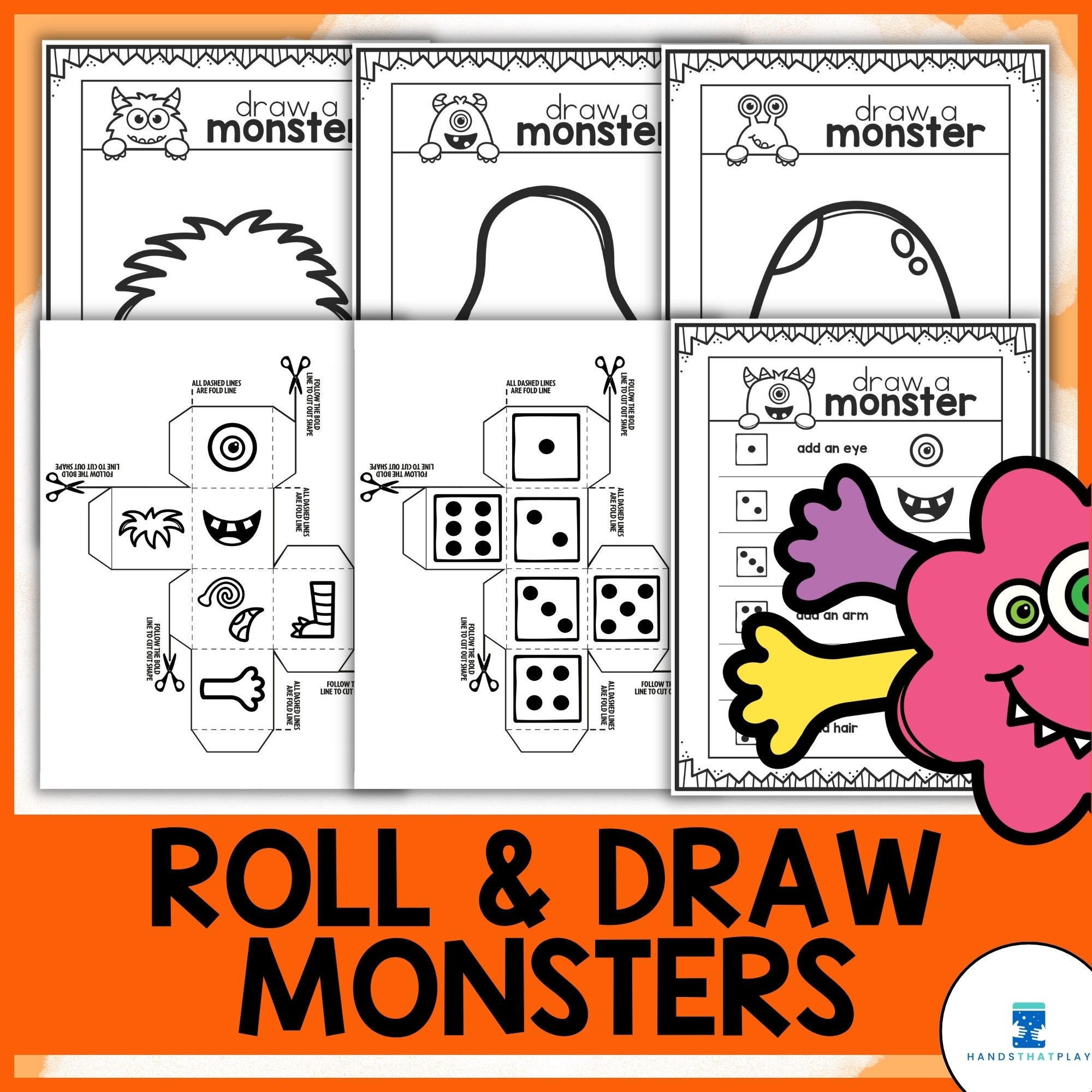 Halloween Activity - Roll and Draw a Monster - Etsy