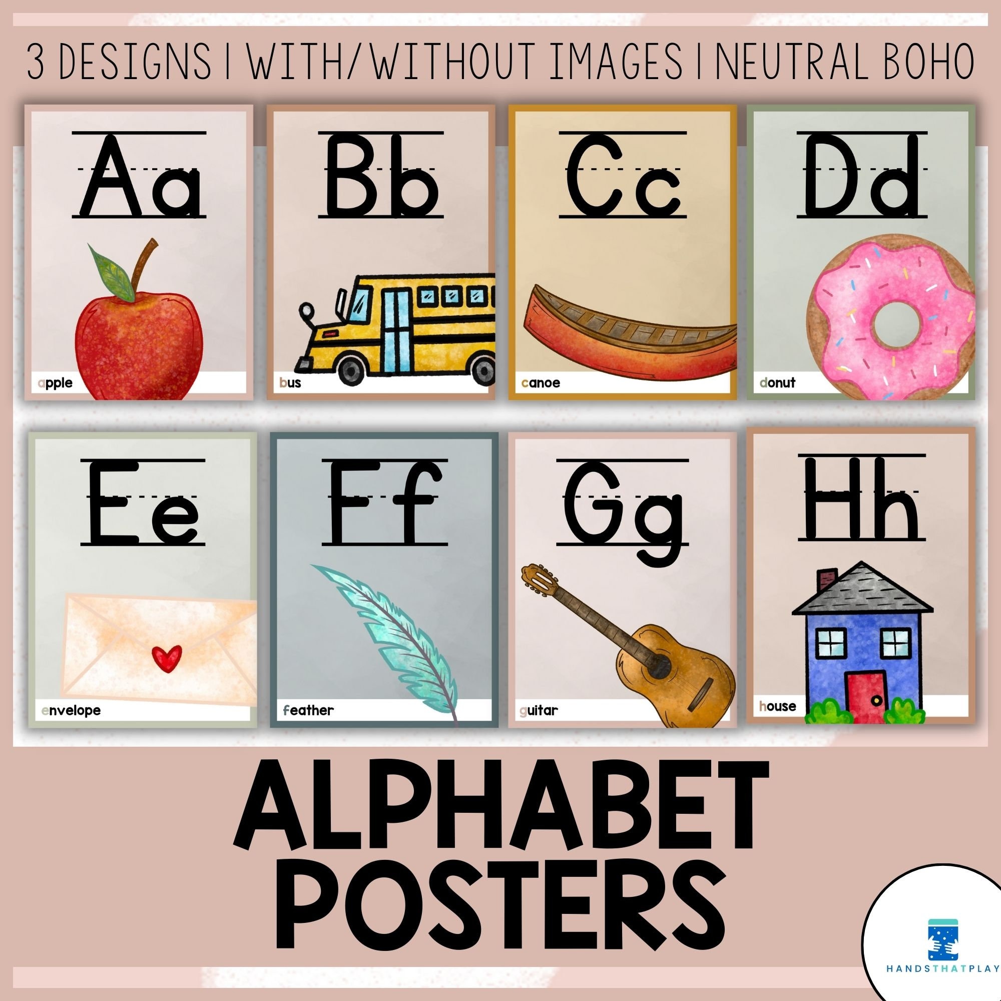 Alphabet Posters | Letter Formation | Neutral Boho | Classroom Decor - Etsy