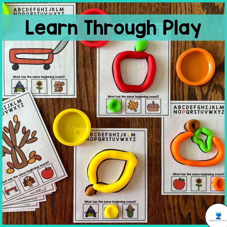 Fall Autumn Play With Dough Activity Mats - Fine Motor Fun - Etsy