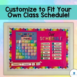 Daily Class Schedule Cards - Editable - Rainbow Watercolor Classroom ...