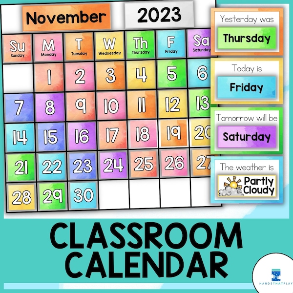 Classroom Calendar Printable - Etsy