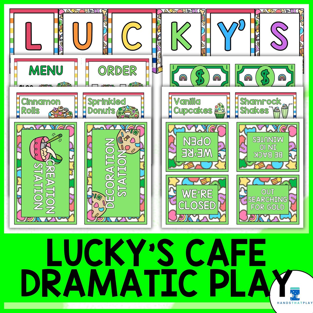 St. Patrick's Day Dramatic Play - Lucky's Cafe - Etsy