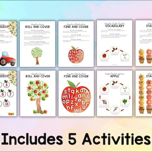 Apple Orchard Activity Pages, No-prep Preschool and Kindergarten ...