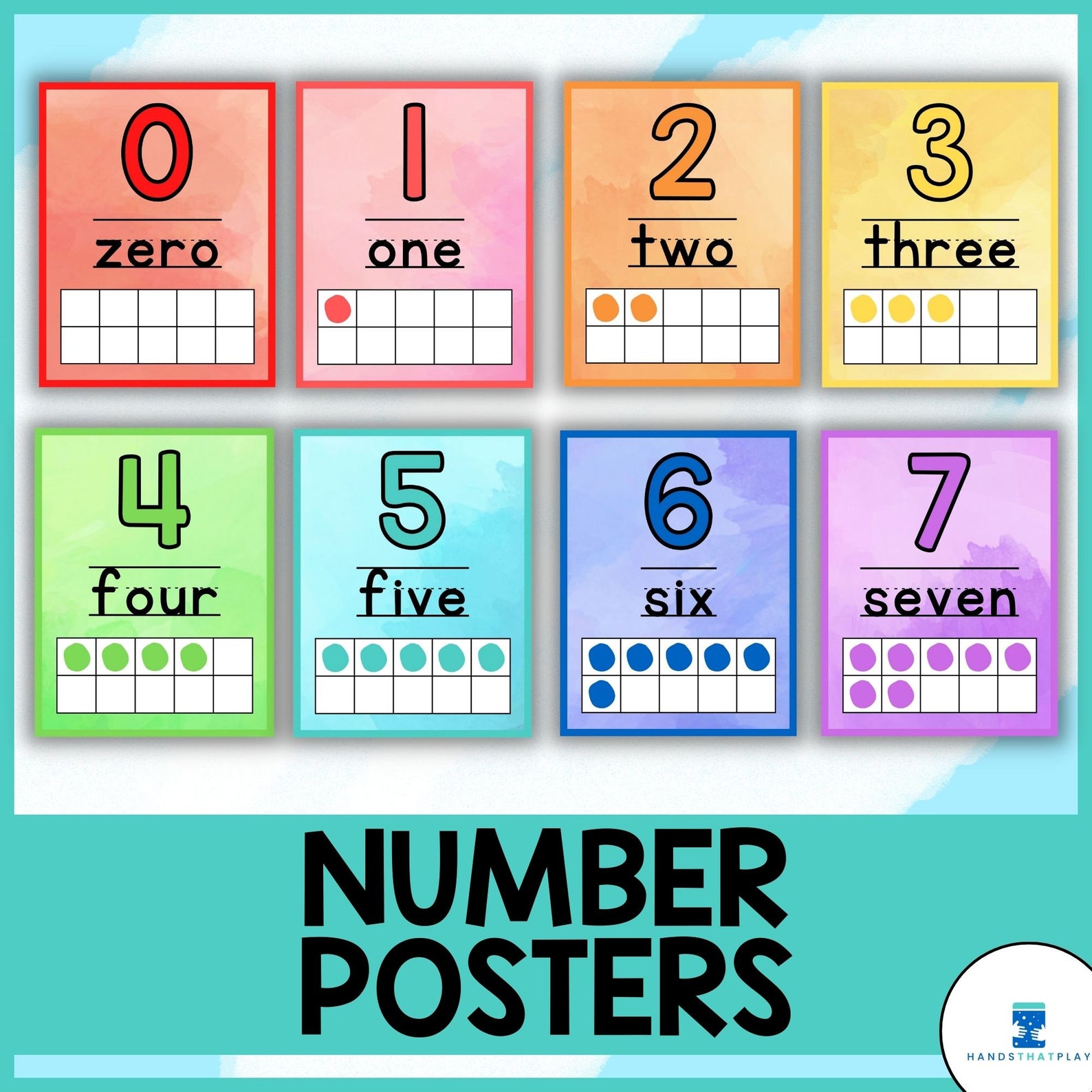 Number Posters | Number Words | Number Line | Classroom Wall Decor - Etsy