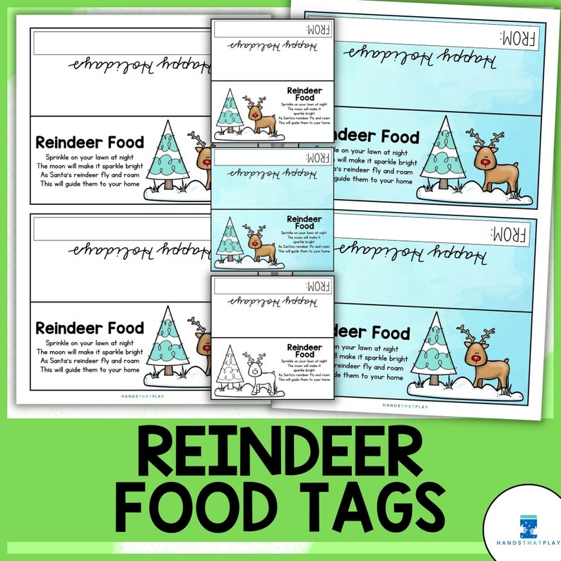 Reindeer Food Tags | Christmas Gifts - Etsy
