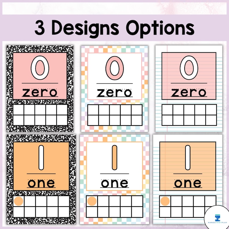 Pastel Number Posters: Classroom Wall Decor 0-20 - Etsy