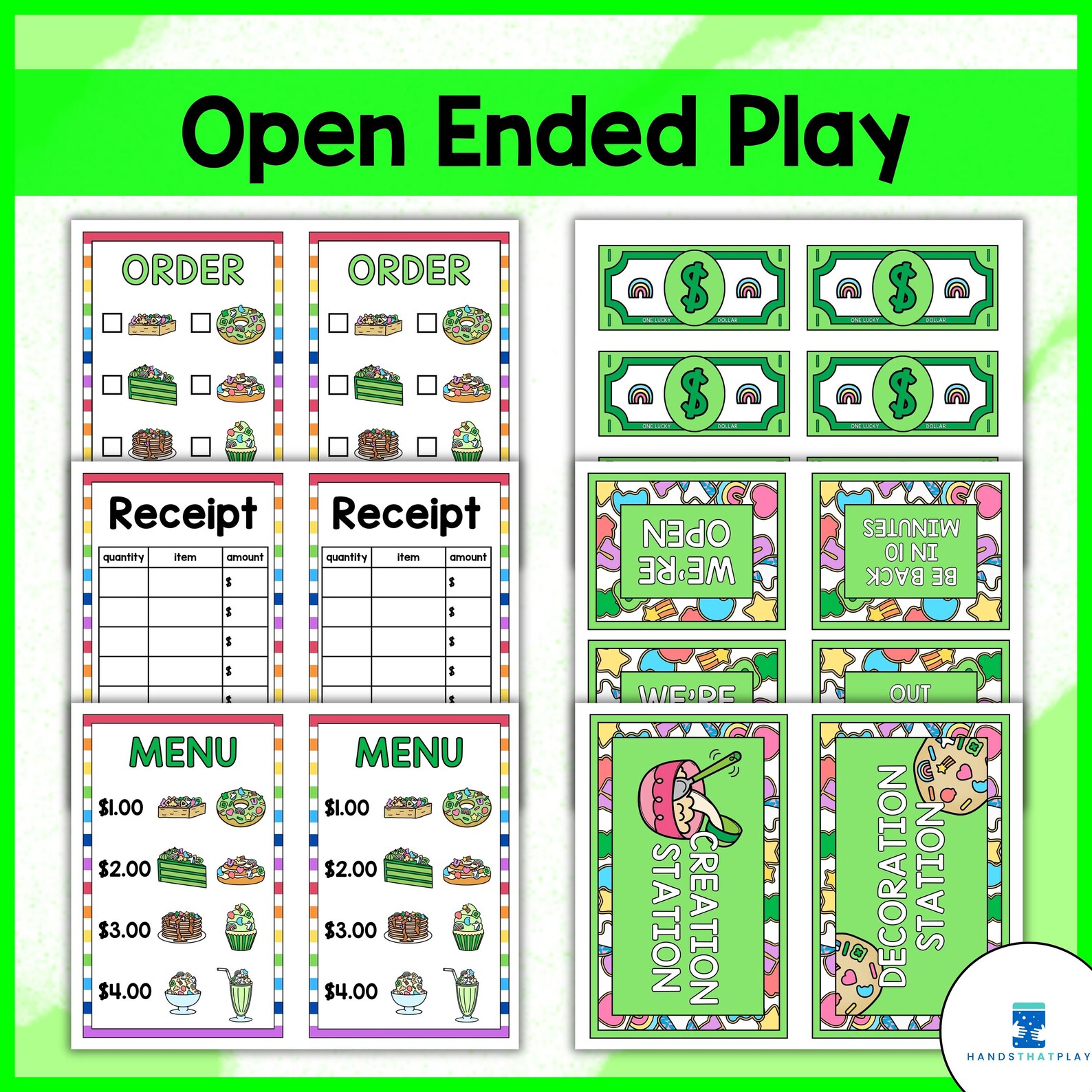 St. Patrick's Day Dramatic Play - Lucky's Cafe - Etsy