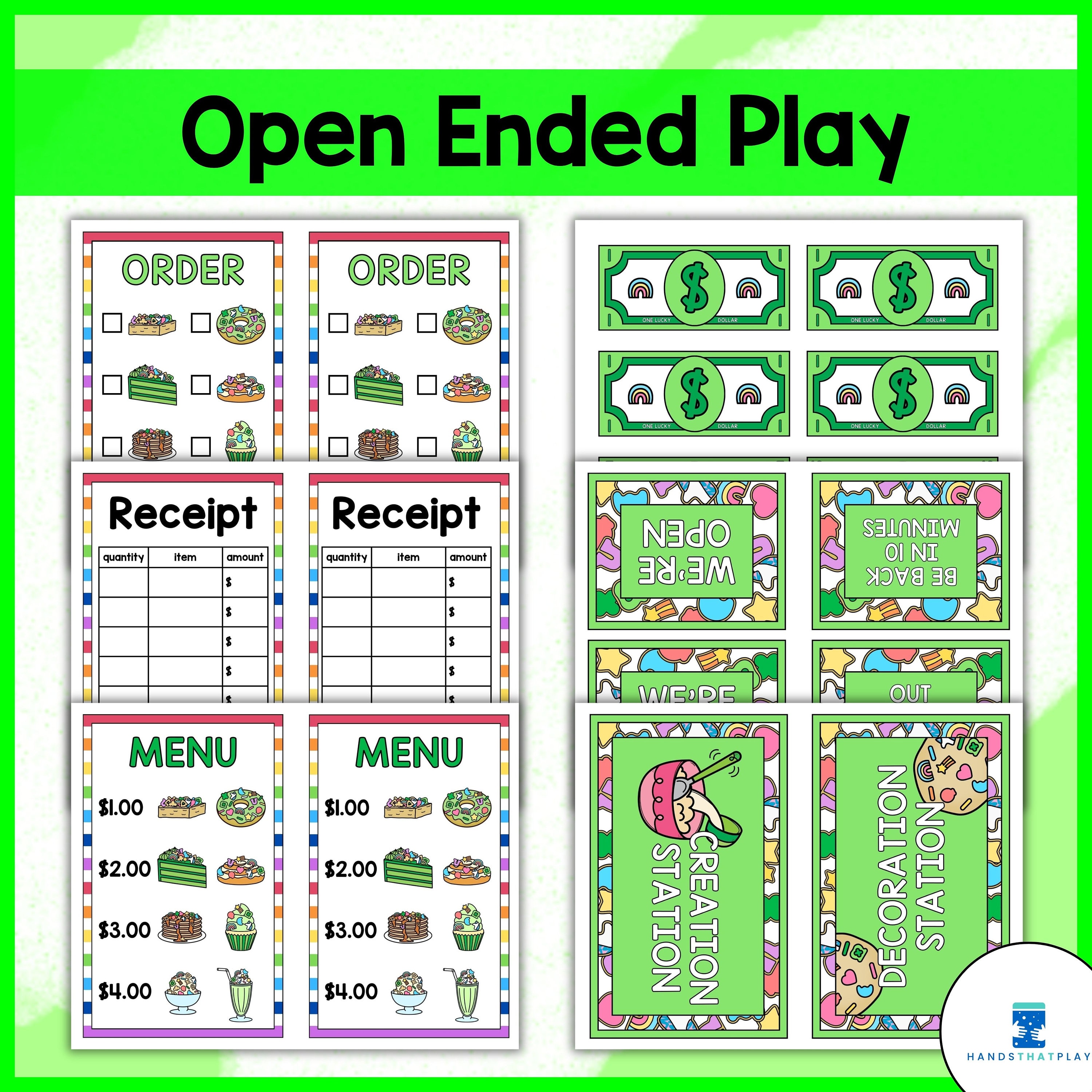 St. Patrick's Day Dramatic Play - Lucky's Cafe - Etsy