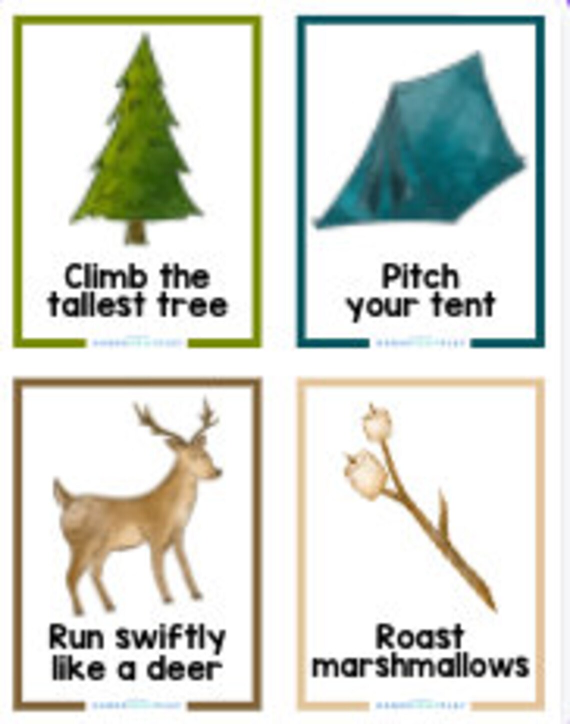 Camping Movement Cards - Etsy