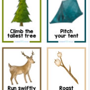 Camping Movement Cards - Etsy