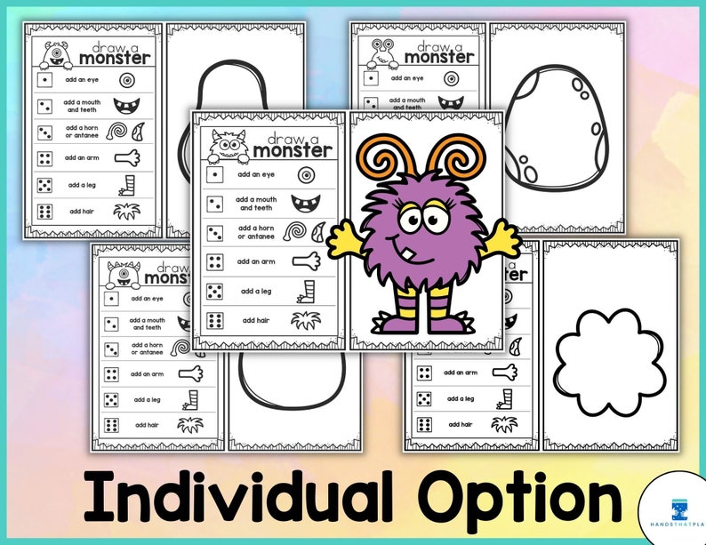 Halloween Activity - Roll and Draw a Monster - Etsy