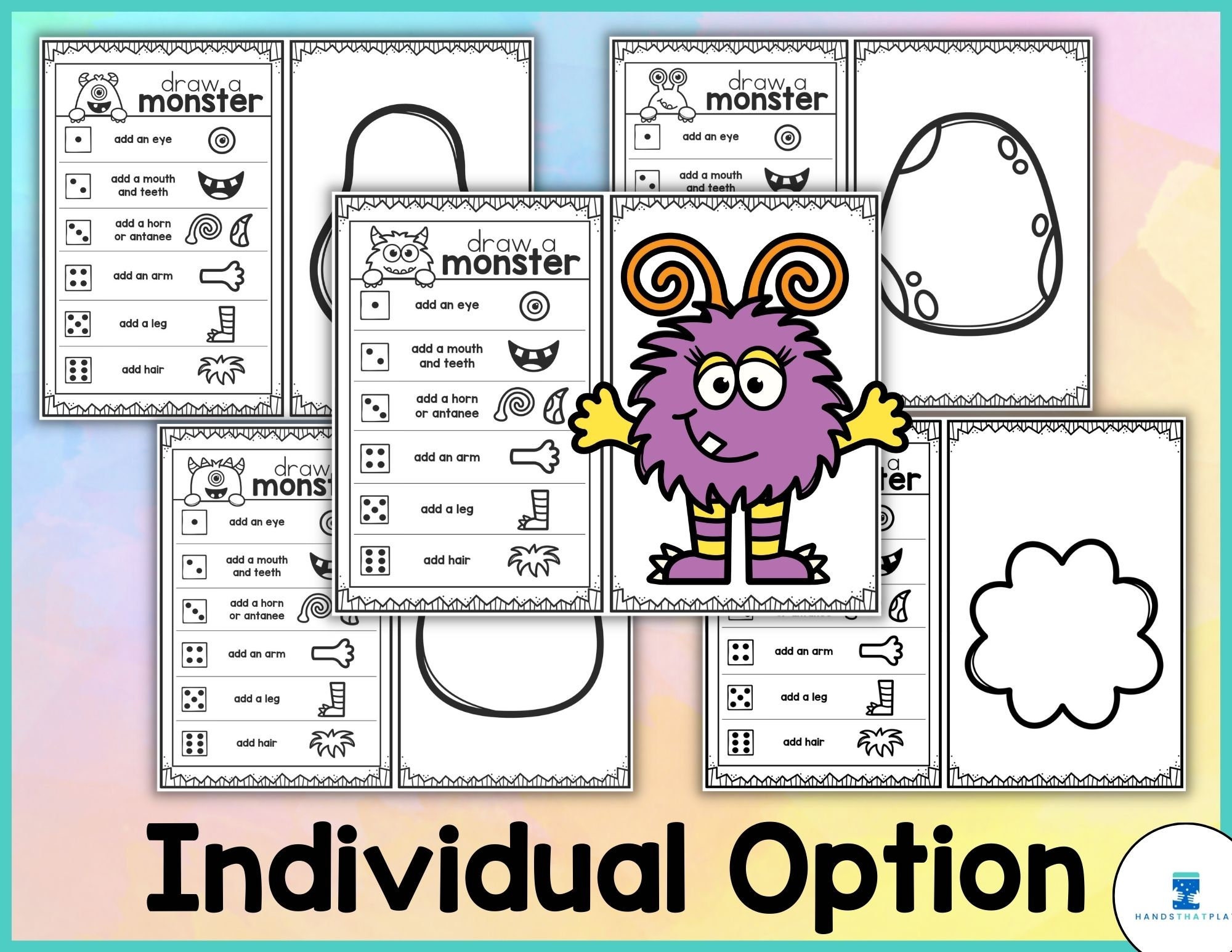 Halloween Activity - Roll and Draw a Monster - Etsy