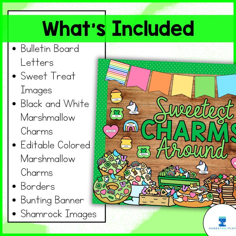St. Patrick's Day Sweetest Charm Bulletin Board Set or Door Decor for ...