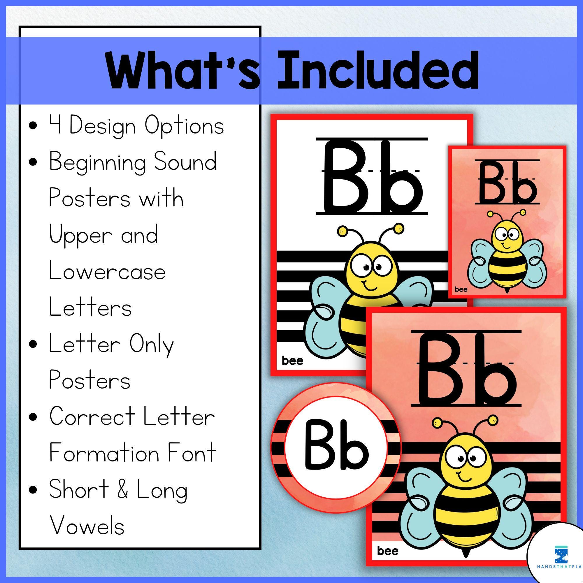 Primary Alphabet Posters | Black and White Rainbow | Monochrome ...