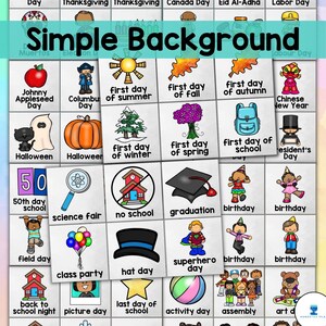 Calendar Pocket Chart Cards | Holiday and Events | Watercolor Classroom ...