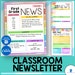 Editable Classroom Newsletter Templates - Rainbow Watercolor Decor - Etsy