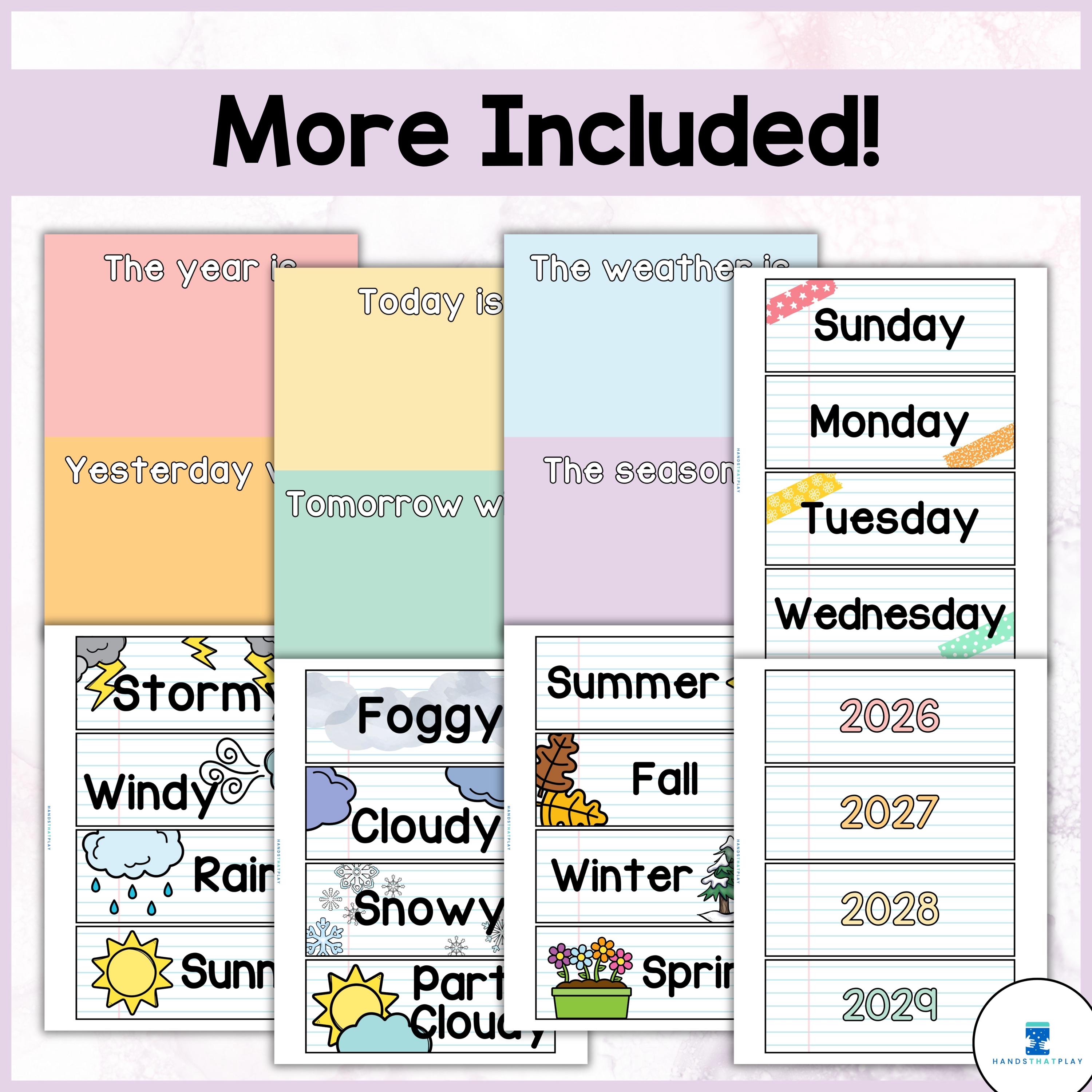 Pastel Classroom Calendar Pack | Pastel Prep Classroom Decor - Etsy