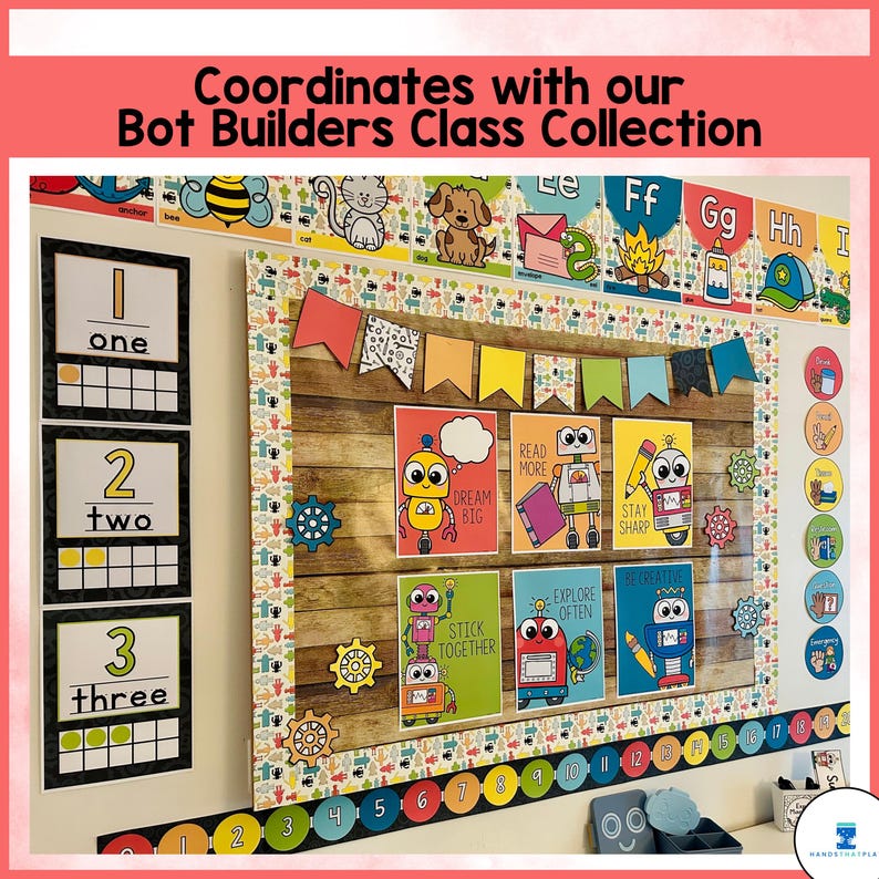 Number Posters | Robot Theme | Robotic Classroom | Bot Builders Decor ...