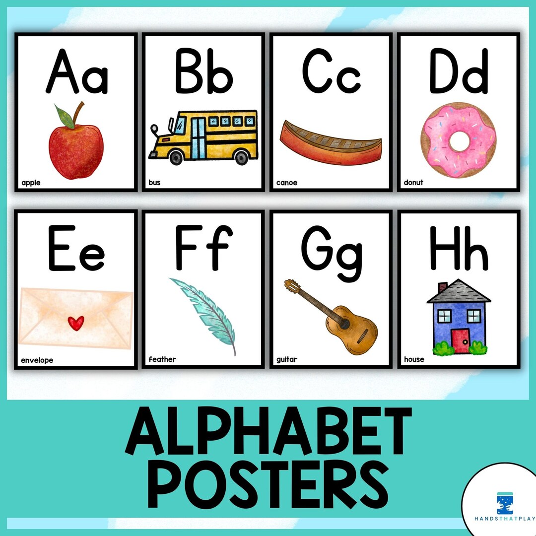 Alphabet Posters | Simple and Centered | Homeschool Classroom Decor - Etsy
