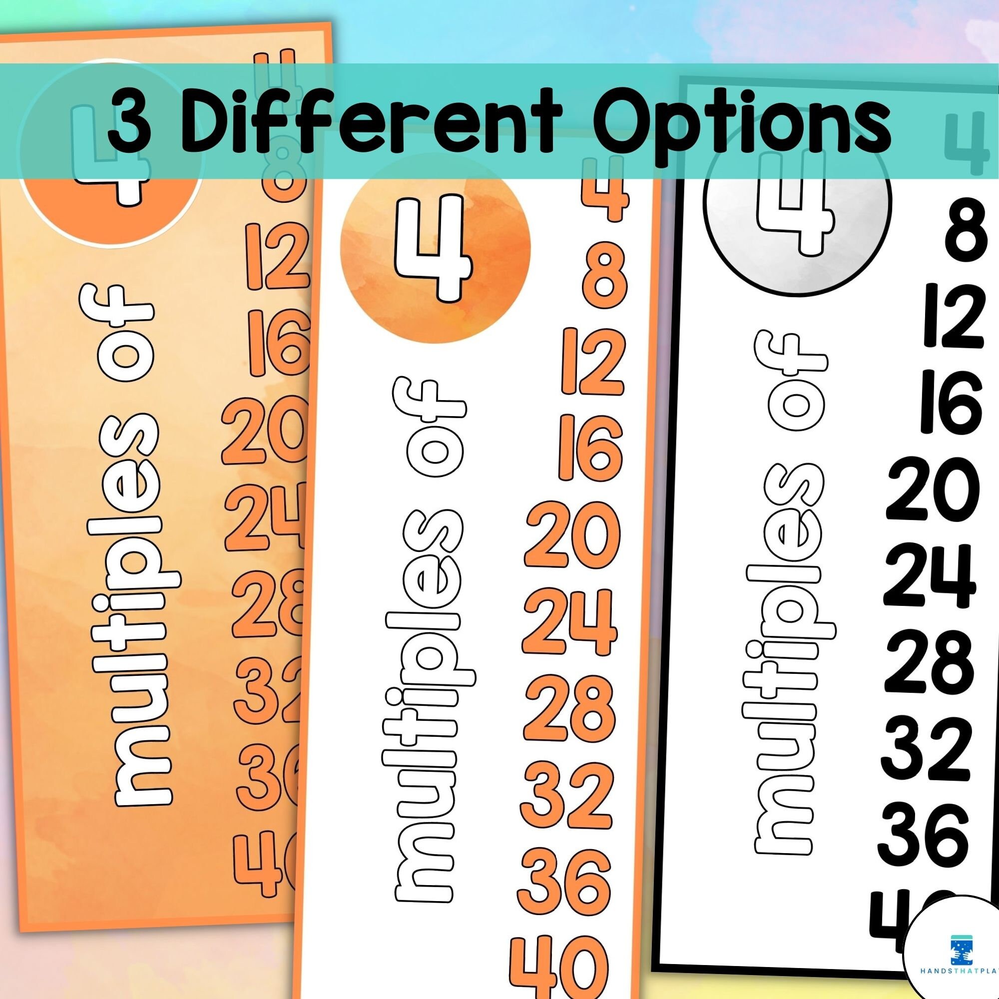 Skip Counting Number Posters | Multiples of #1-12 | Rainbow Classroom ...
