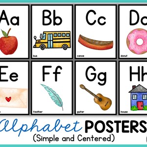 Alphabet Posters Simple and Centered Homeschool Classroom - Etsy