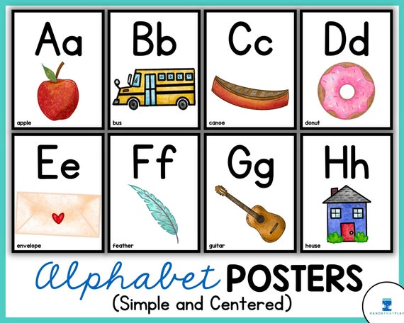 Alphabet Posters Simple and Centered Homeschool Classroom - Etsy