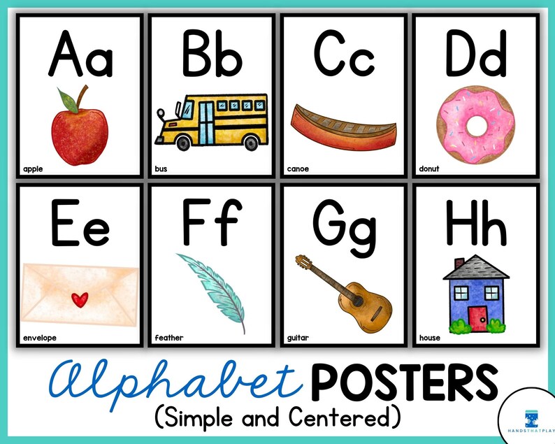 Alphabet Posters Simple and Centered Homeschool Classroom - Etsy