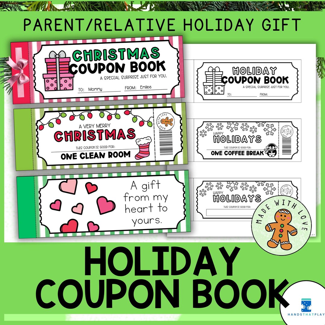Christmas Coupon Book for Kids - Printable Holiday Gift Idea & Coupons ...