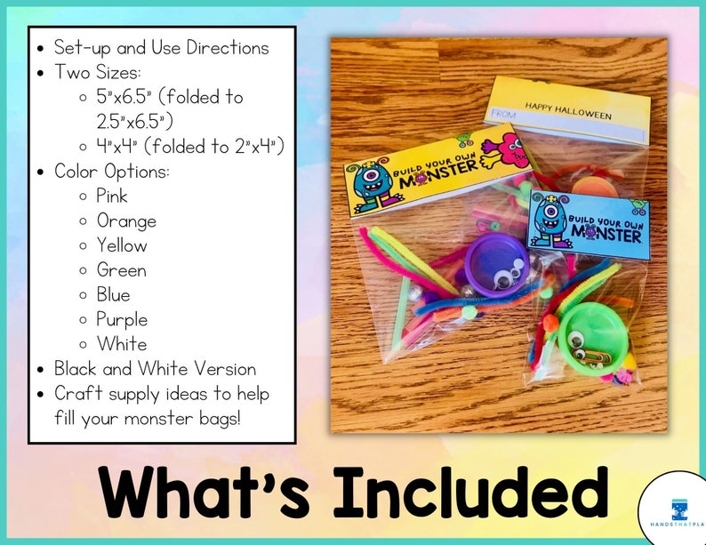 Halloween Favor Tags - DIY Build a Monster Bag Toppers - Etsy