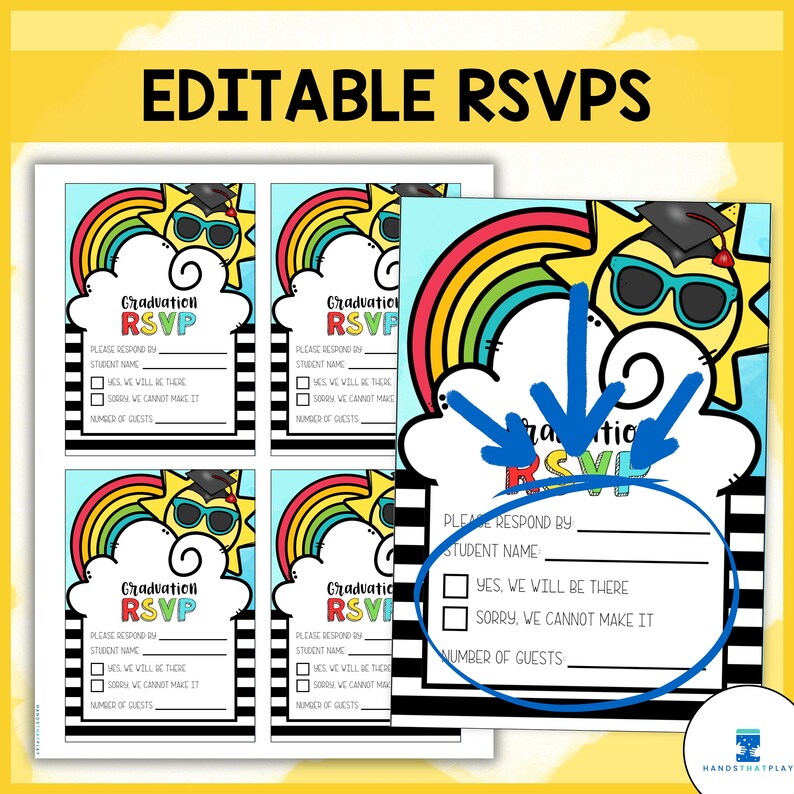 Kindergarten Graduation Invitation and Rsvps - Editable Future is ...