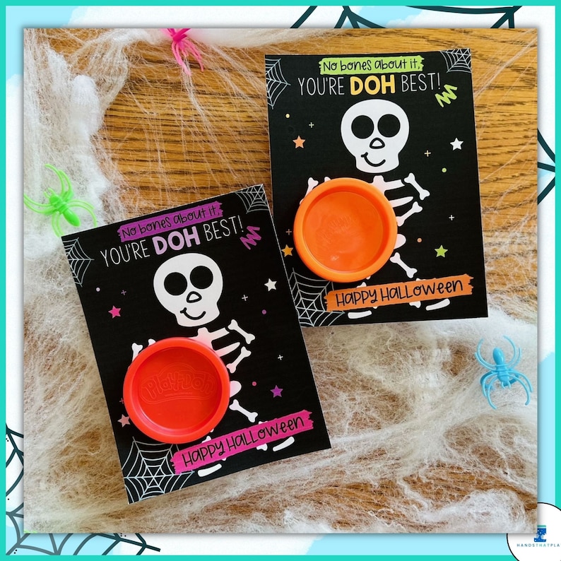 Halloween Favor Tags No Bones About It, You're DOH Best Play Dough Tags - Etsy